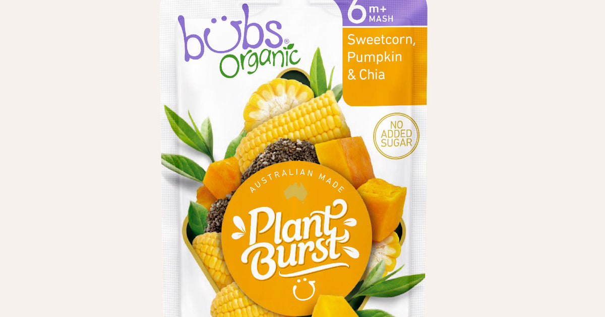 Bubs Organic® Sweetcorn, Pumpkin and Chia – Bubs Malaysia